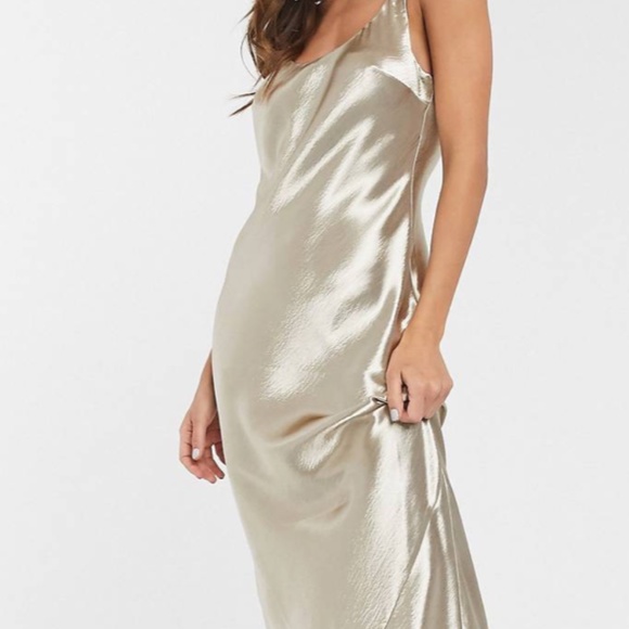 ASOS | Dresses | Gold Maxi Formal Dress Asos Small | Poshmark